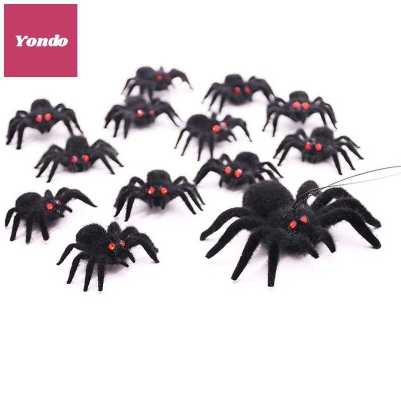YONDO Realistic Halloween Plush Cartoon 3D Flocking Black Holiday Decor ...