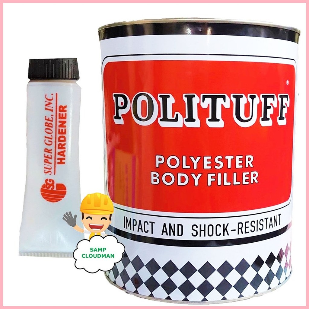 Polituff 4L Polyester Body Filler w/ Hardener Gallon/ 4 Liter Size ...