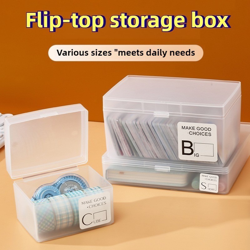 Frosted Storage Box Card Sorting Box Drawer Storage Box Transparent ...