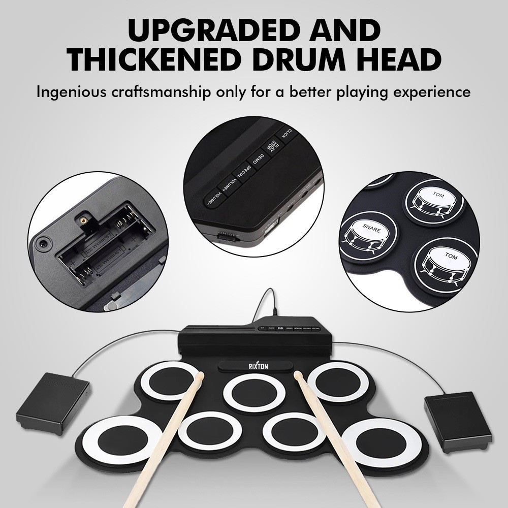 Electronic Drum Kit Roll-Up Drum Beginner Drum Set Digital Drum ...