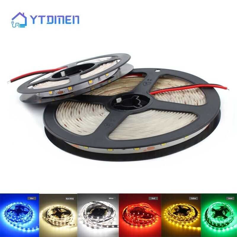 DC 12 V Volt LED Strip Light 2835 Waterproof 5M 60Led/M RGB Warm White Tape Lamp Diode Flexible ...