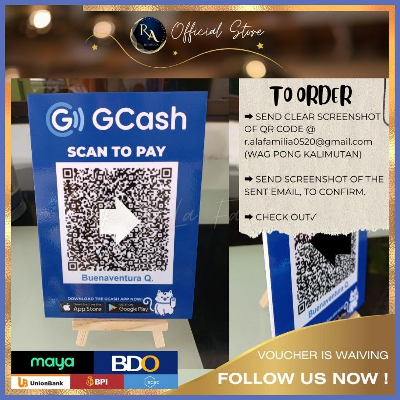 R.A QR CODE ON SINTRA BOARD. 5" x 7". GCASH/MAYA/BPI/UNIONBANK/RCBC P A ...
