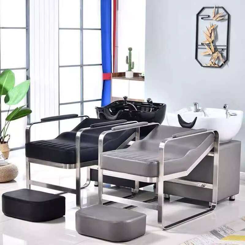 Hanchan Stainless Steel Water Flushing Ceramic Basin Hair Salon Chair ...