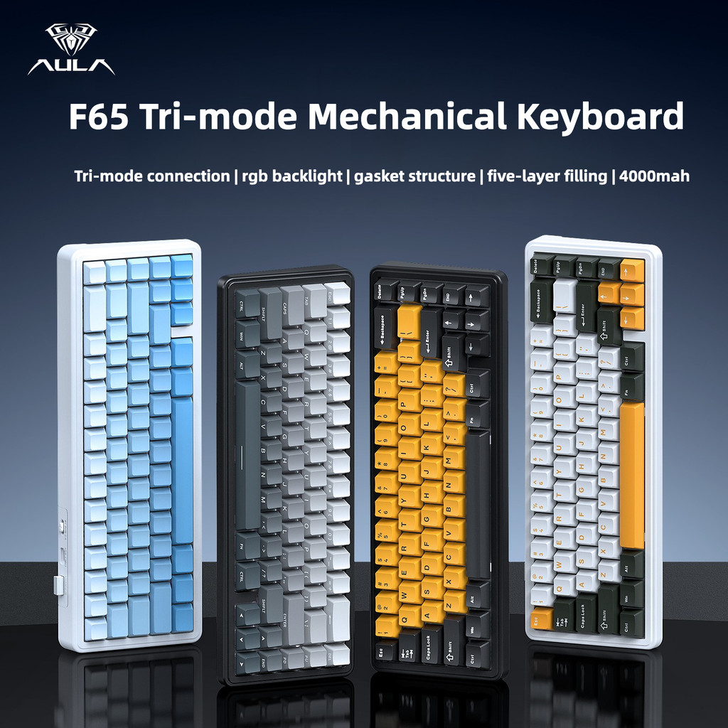 AULA F65 Wireless RGB Custom Mechanical Keyboard Tri-mode GASKET ...