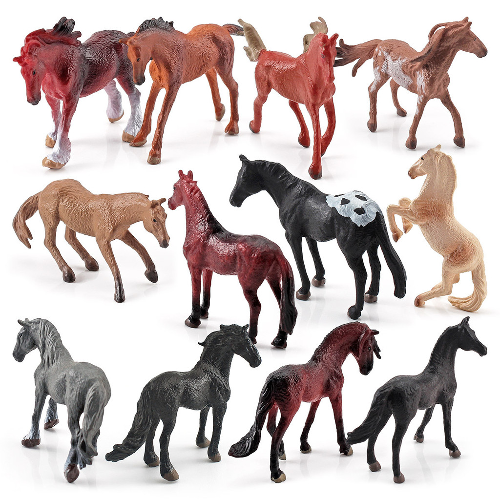 Mini Model Horse Pvc Static Figurines Set Animal Collectible Models For ...