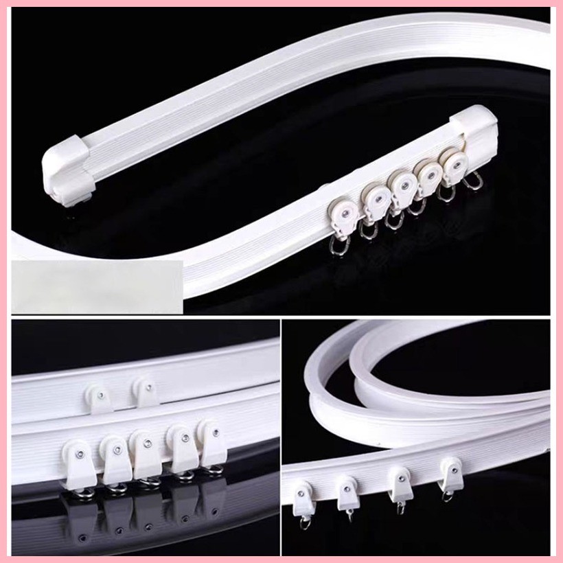 5M Curtain Track Adjustable Curtain Track Rail Bendable Room Curtain ...