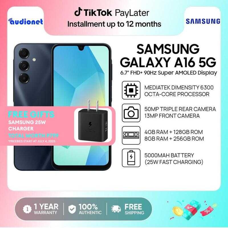 Samsung Galaxy A16 5G Smartphone | 4Gb+128Gb / 8Gb+256Gb Ram+Rom ...