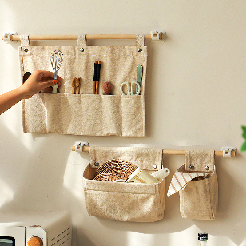 Back Door Fabric Pure Cotton Storage Hanging Bag Debris Classification ...