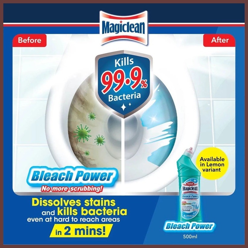 Magiclean Toilet Bleach Power No More Scrubbing 500ml Strong ...
