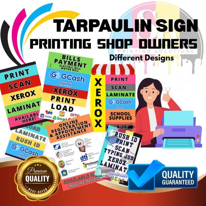 304 COD Tarpaulin Print Signage For Scan Laminate Xerox Gcash Cash In/Out Typing Job Rush ID ...