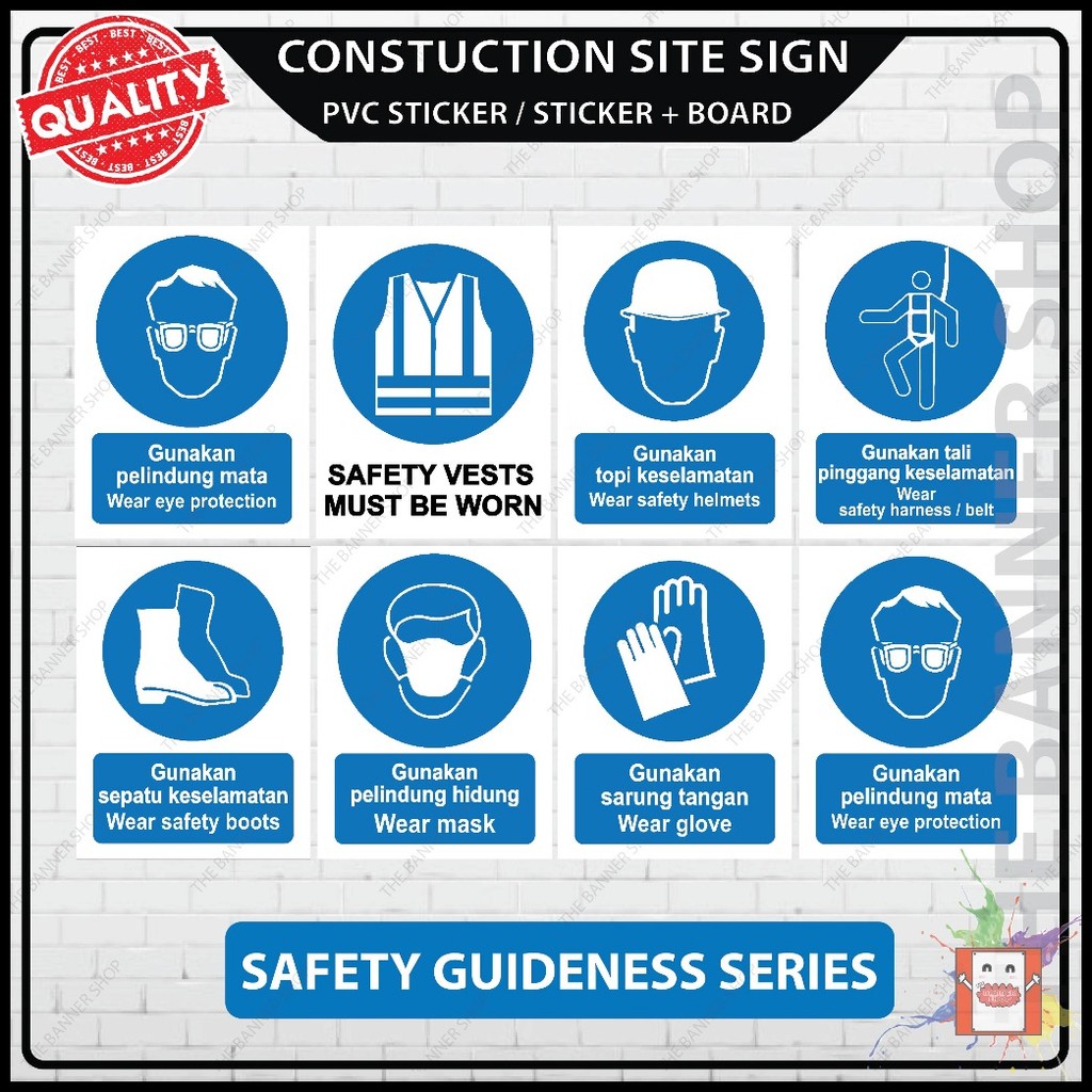 Warning Falling Object Risks Signage PVC Sticker + Board | Shopee ...