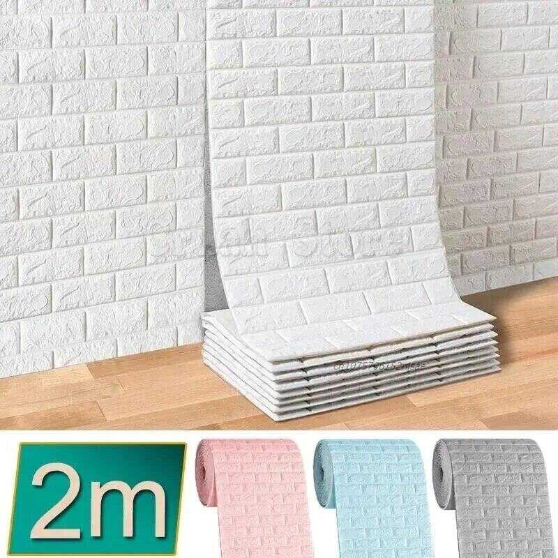 Tt 【A Cute】 70Cm2m Long 3D Brick Stickers DIY Self-Adhesive Waterproof ...