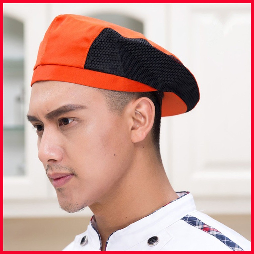 MXFASHIONE 56-58cm Waiter Cap Patchwork Cook Beret Chef Hats Work Wear ...
