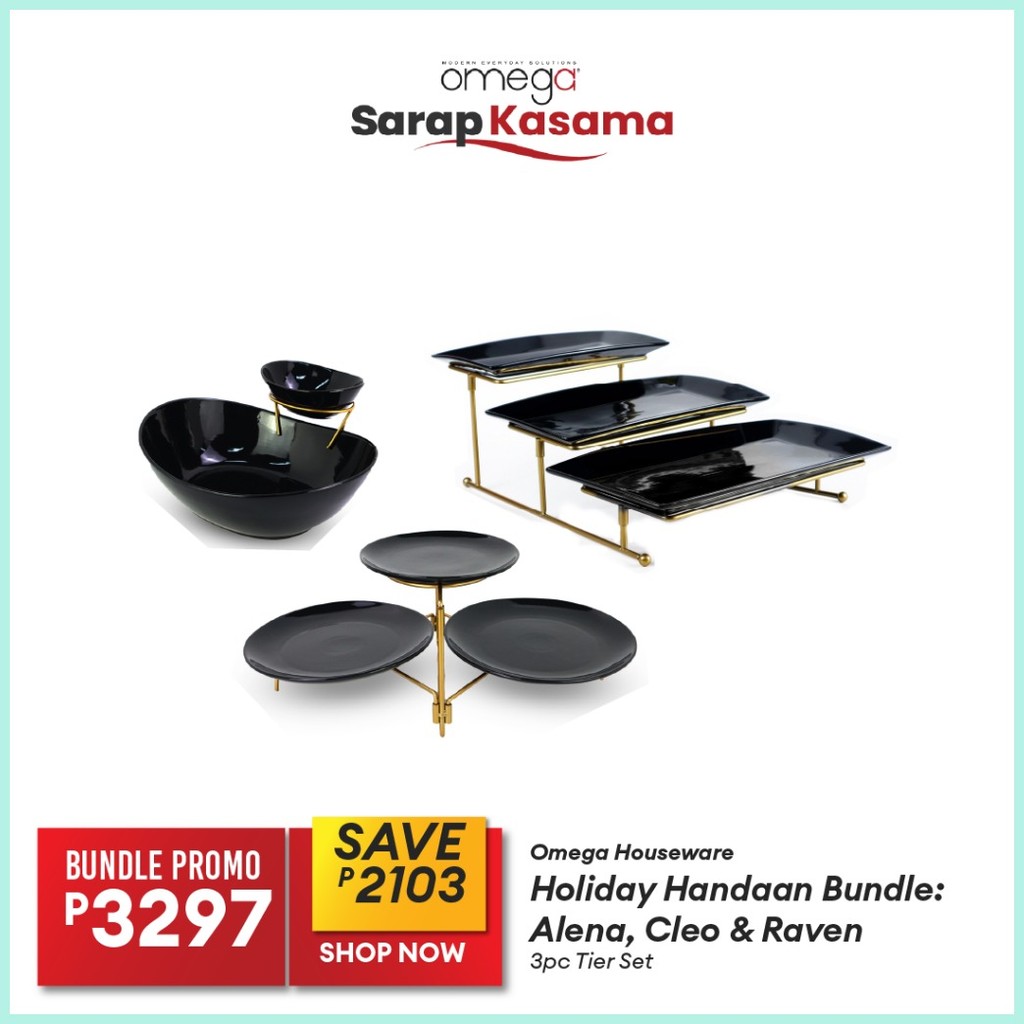 Omega Houseware Holiday Handaan Bundle: Alena, Cleo & Raven 3pc Tier ...