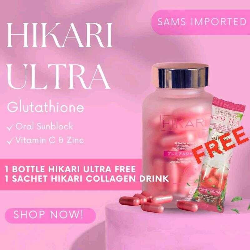 HIKARI ULTRA 60 CAPSULE WHITENING ADULT FREE 1 SACHET COLLAGEN DRINKS ...