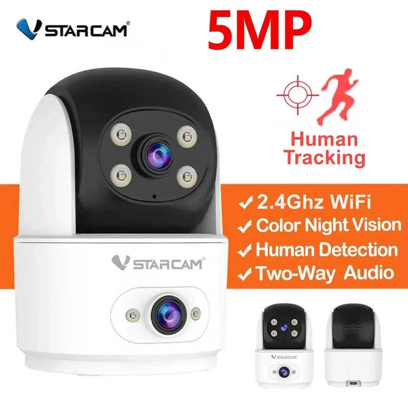 Vstarcam 5MP Dual-Lens IP Human Detect CCTV Smart Home 2.4G Wifi ...