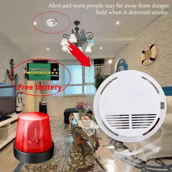 Wireless Detector Fire Alarm Photoelectric Sensitive Sensor Indoor ...
