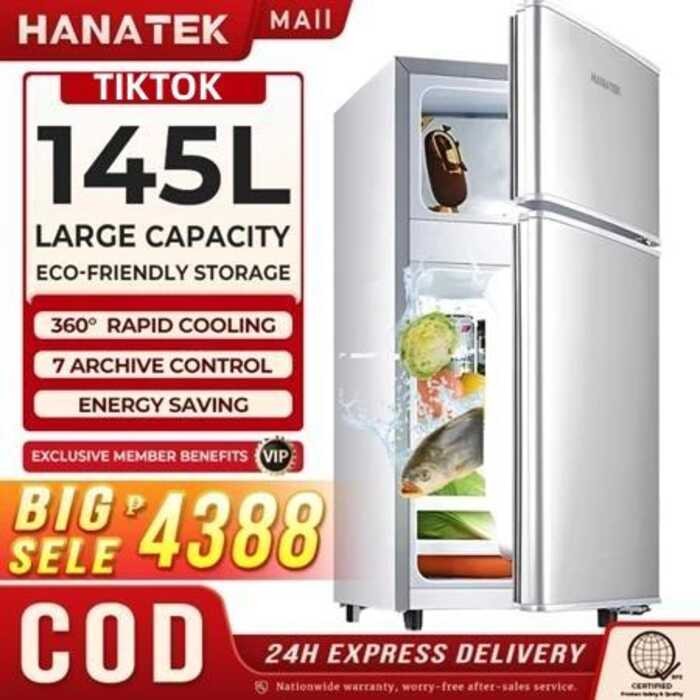 HANATEK Refrigerator Freezer Double Door Smart Freezing Large Capacity ...