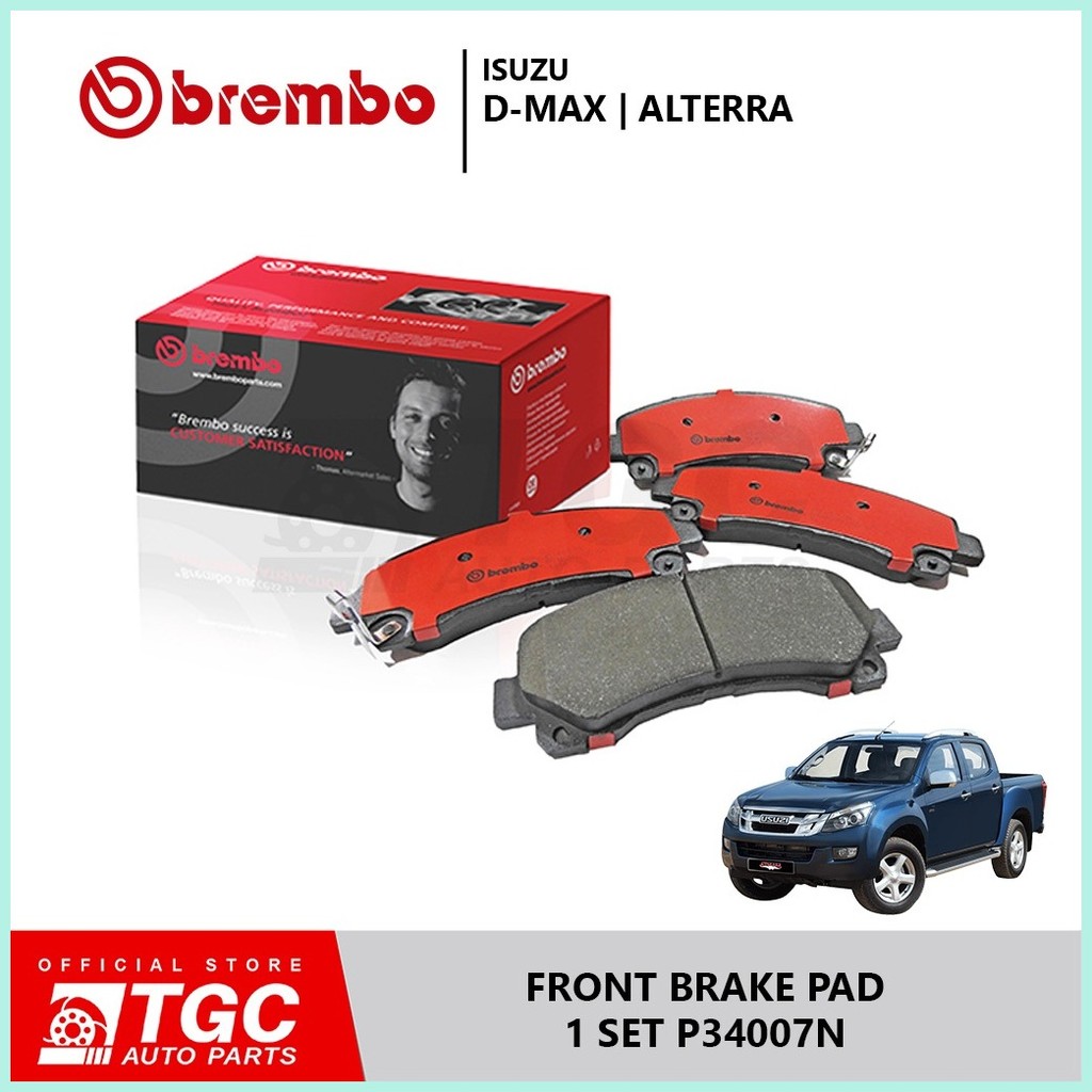 Brembo Front Brake Pad Isuzu Dmax / D-Max Alterra 2007 - 2021 P34007N 1 ...
