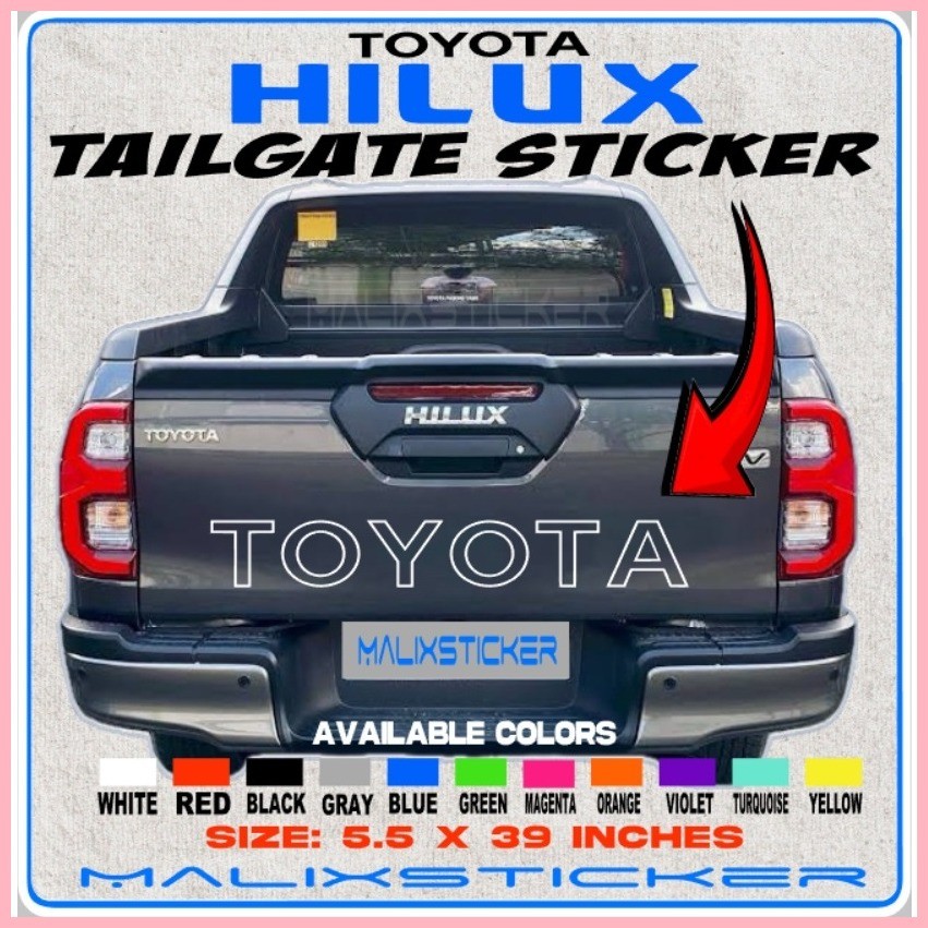 Toyota Hilux Conquest /Hilux Gr tailgate sticker decal TOYOTA outline ...