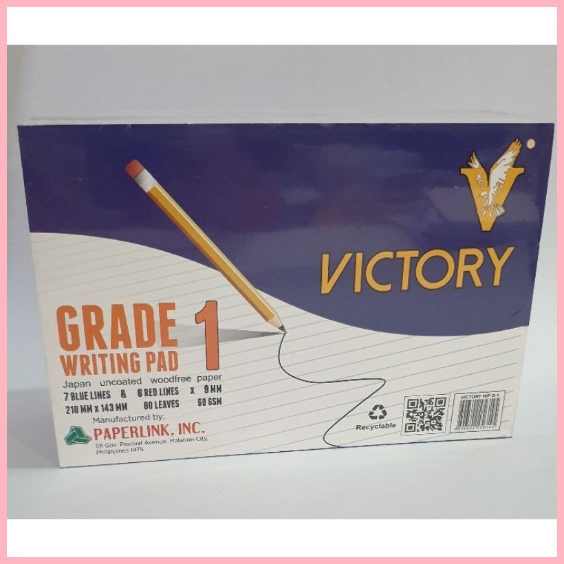 Victory Writing Pad Set of 10 Pads ( Grade 1 to 4 ) | Shopee Philippines