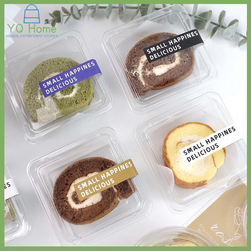 50PCS Square Transparent Retro Cake Box Cake Roll Mini Box Mousse Swiss ...