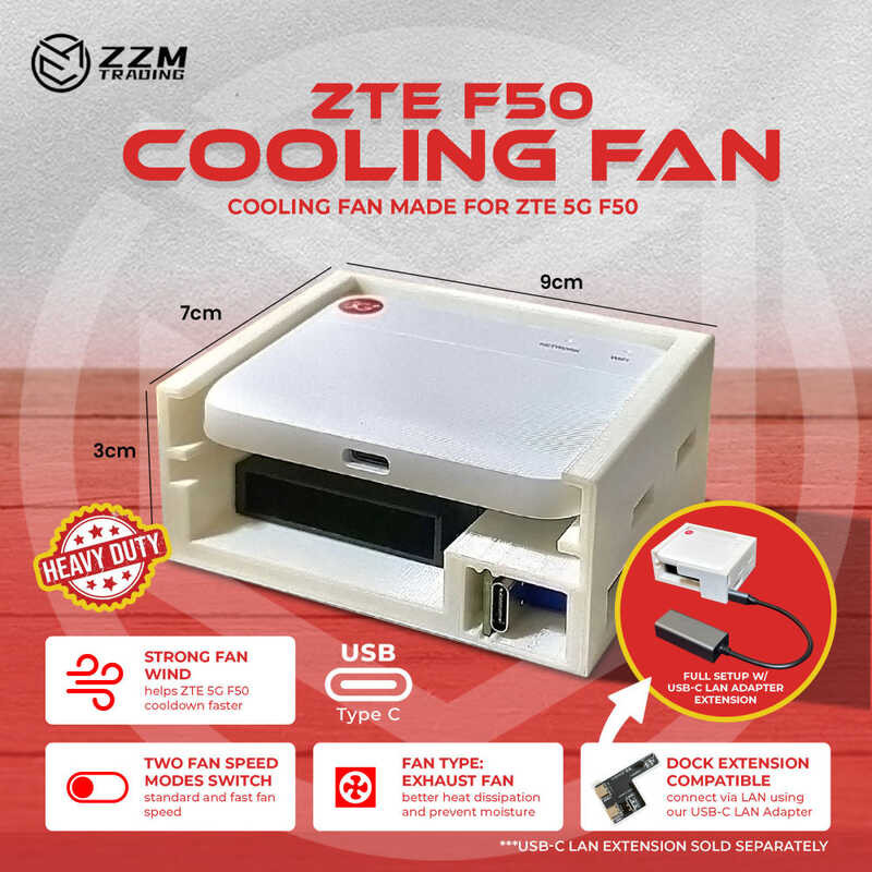 ZTE F50 Fan / Cooling Case Dock Type-C Heavy Duty ZZM Trading 28A ...