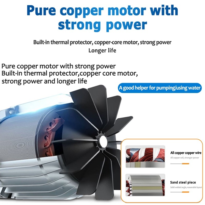 1200W/1HP Electric Jet Pump Water Pump Self Priming Jetmatic Heavy Duty ...