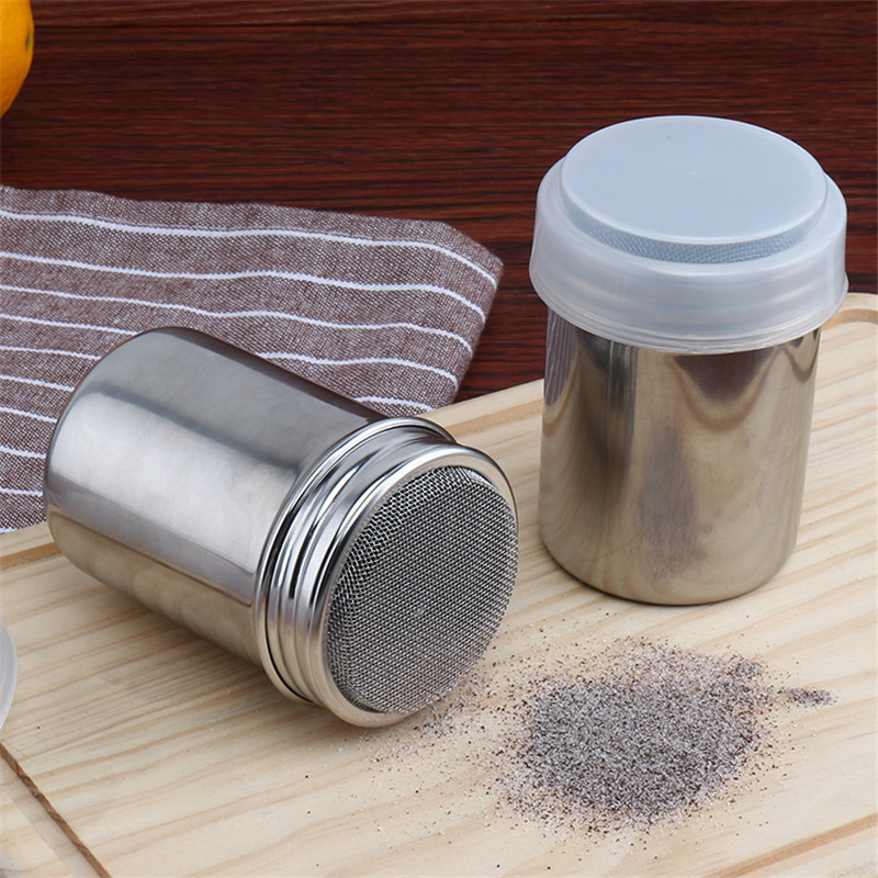 Stainless Steel Powder Shaker Flour Sprinkler Dredger Sugar Chocolate ...