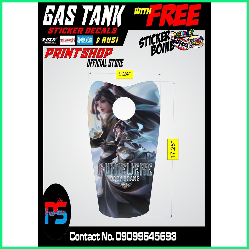 Top Gas tank sticker decals for tmx, rusi, skygo, mitsukushi, motorstar ...