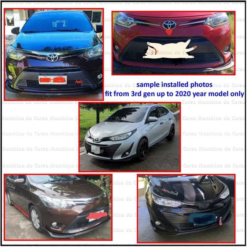 Toyota Vios 2013-2020 Bumper Front Lip Chin Body Kit Matte Black ...