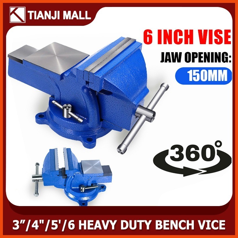 Heavy duty Bench Vise 360° swivel base with anvil 3/4/5/6 Clamp Tool ...