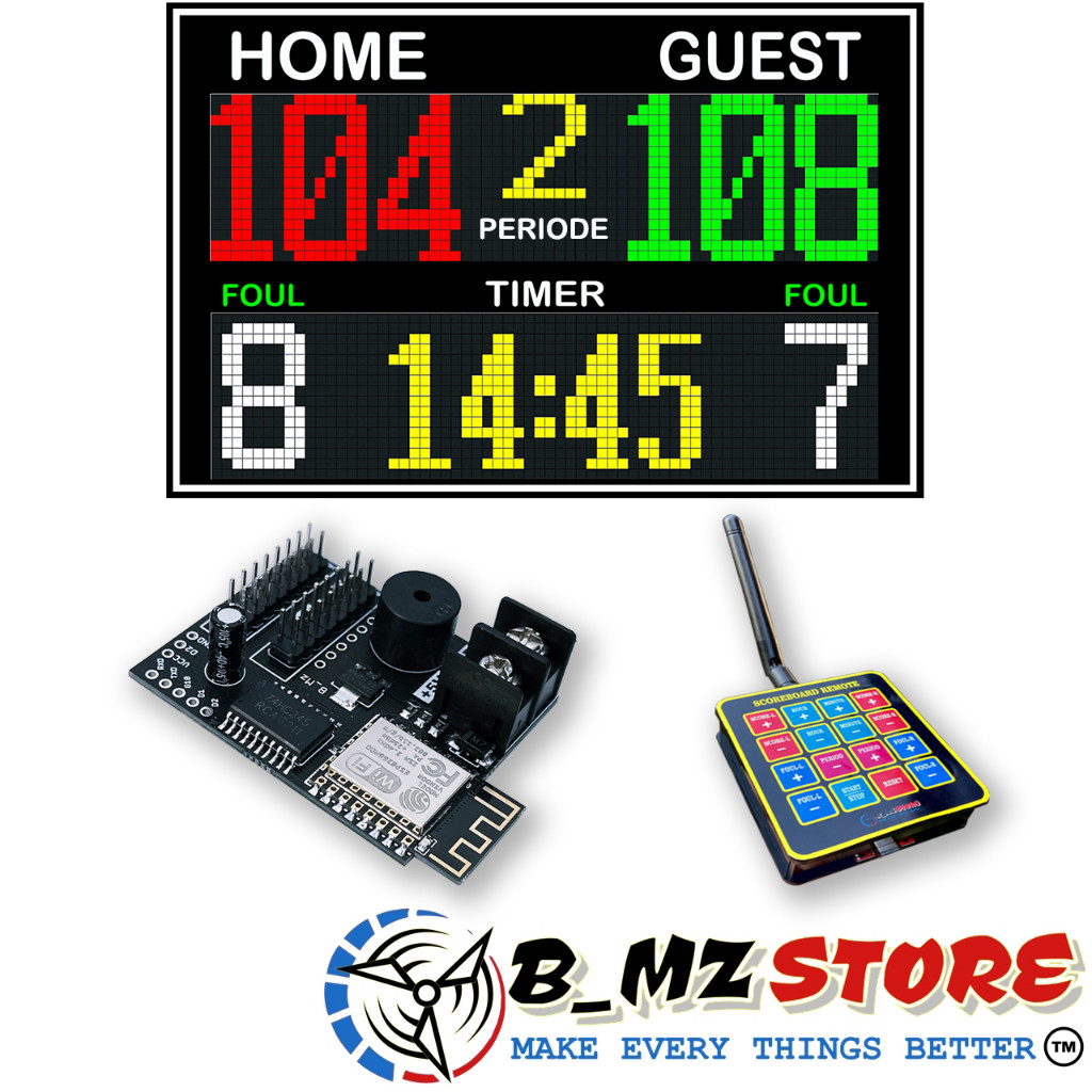 4-panel Basketball Scoreboard Controller 2x2 P10 Wireless Score Board ...