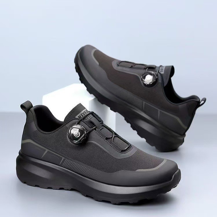 Men's Outdoor Hiking Casual Shoes——Thick Sole Rotating Buckle, Flyknit ...