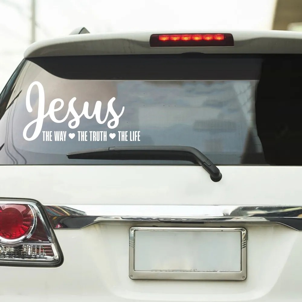 Jesus The Way Truth Life Sticker For Car Window Decor Religious Decal ...