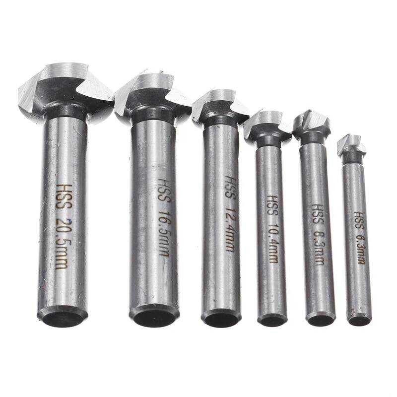 HSS 6Pcs Drill Bit 90Degree Countersink Chamfering Tools Wood Ab ...