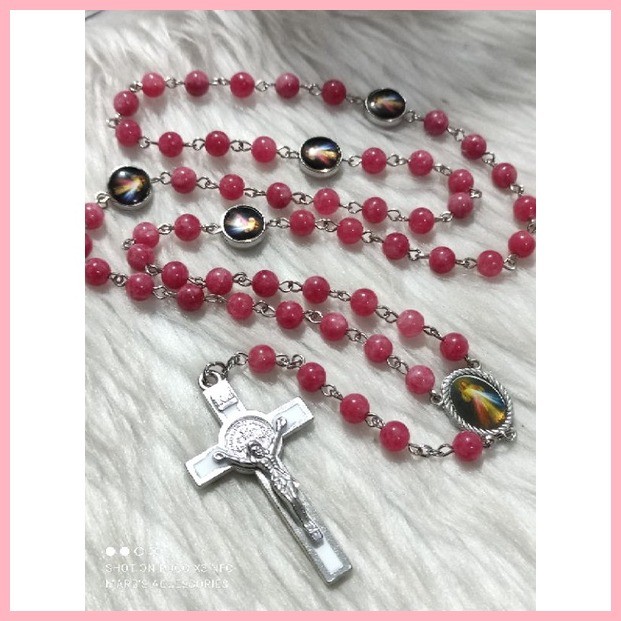 DIVINE MERCY ROSARY (ANGELITE STONE) | Shopee Philippines