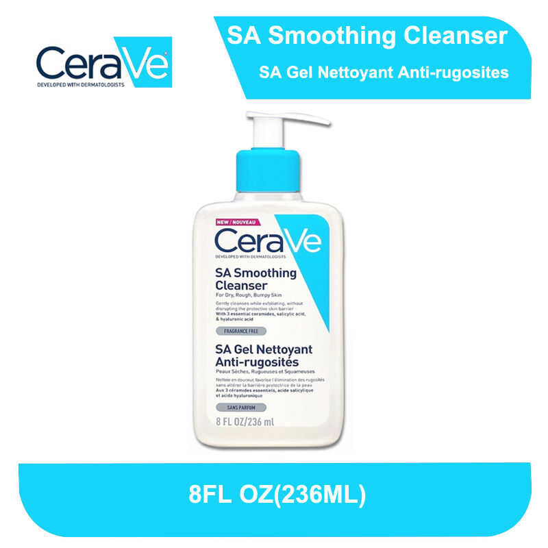 Cerave SA Salicylic Acid Smoothing Cleanser Gentle Exfoliator For Acne ...