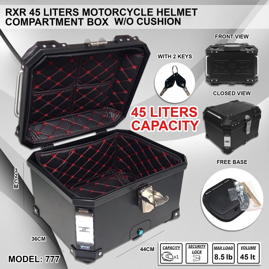 RXR 45 Liters Motorcycle Helmet Top Box Compartment Box Exterior ...