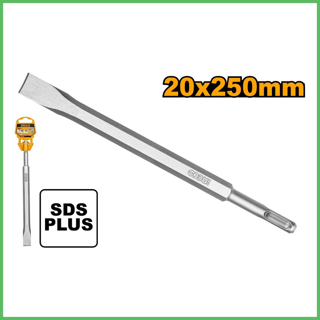 INGCO SDS Plus Chisel 14x250MM Pointed/Flat Concrete Breaker for ...