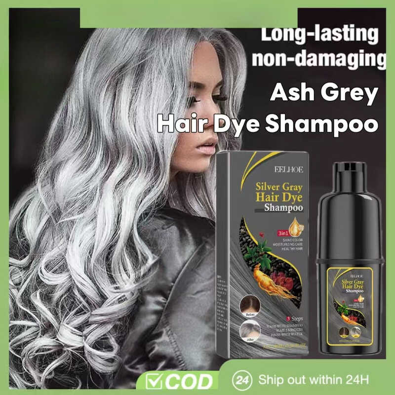 Ash Herbal Dye Shampoo Organic Permanent Without Bleaching Sier Gray ...