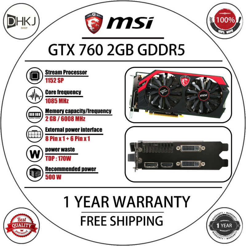 MSI Geforce GTX 760 2G Gddr5 Desktop Computer Independent 950 Game ...