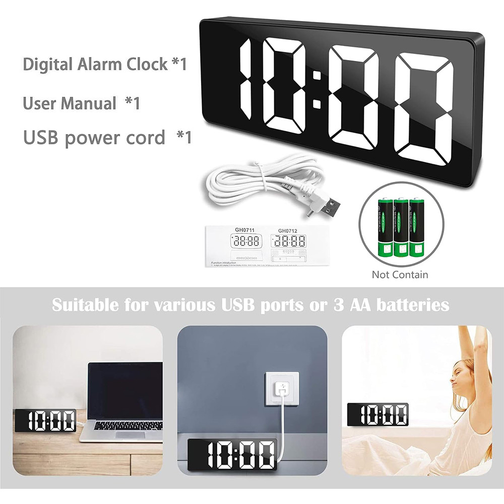 Holiday Season Sleep Helper: Digital LED Alarm Clock – Adjustable ...