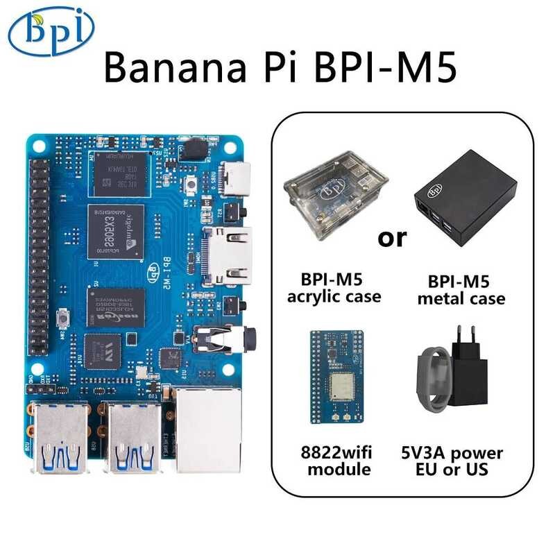 Banana e PI BPI-M5 SET With Case Power Amlogic S905X3 Quad Core ARM ...