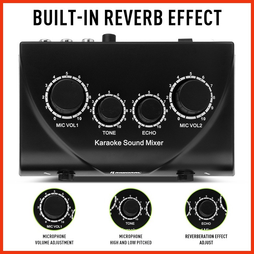 Riworal N3 Mixer For Sound System Audio Interface Karaoke Home Outdoor ...