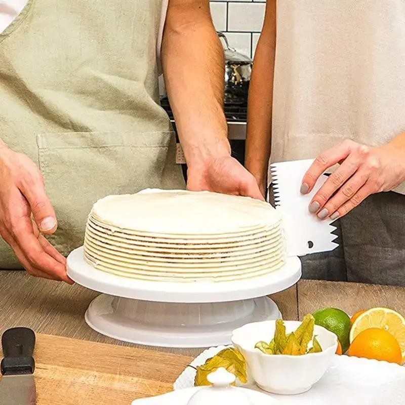 140PC Professional Cake Decorating Kit-Non-Slip Turntable Stand with ...