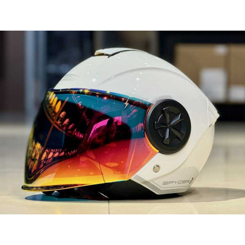 Spyder Reboot 2 V2 Half Face Single Helmet With Free Extra Clear Visor ...
