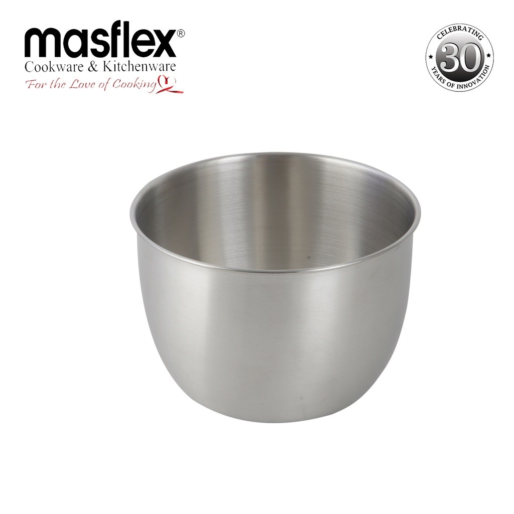 Masflex 3 Liter Medium Stainless Steel Deep Mixing Bowl L 19 cm x W 19 ...