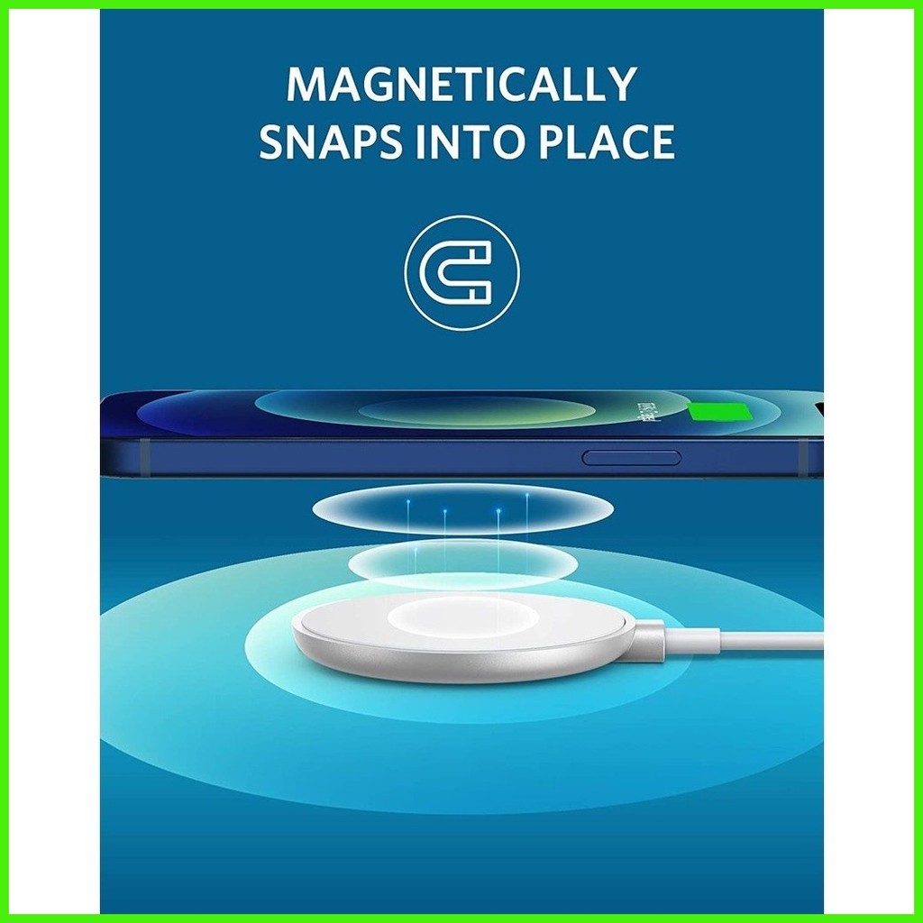 Anker PowerWave Magnetic Pad Wireless Charger with 5ft Built in USB-C ...