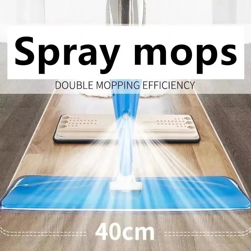 360 Degree Spin Head Flat Floor Cleaner With Water Spray Mop Healthy ...